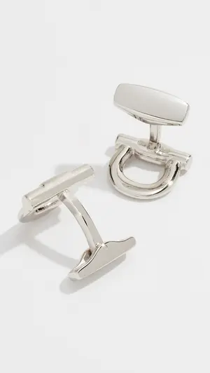 FERRAGAMO Nickel Flip Gancio Cufflinks - Silver