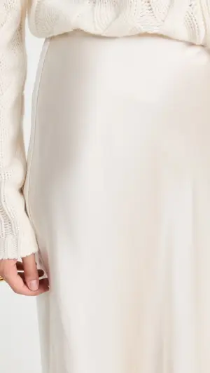 Sablyn Midi Silk Slip Skirt - Gardenia