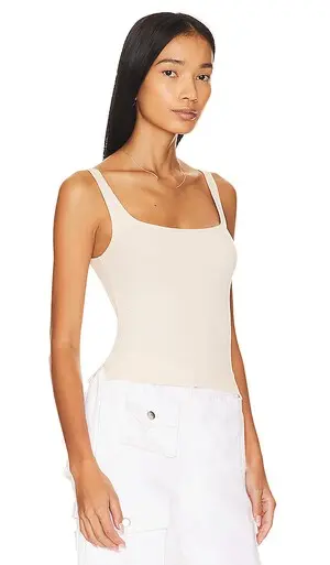 Lna Scoop Ribbed Tank - Bone