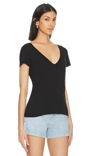 Enza Costa Perfect V Tee - Black