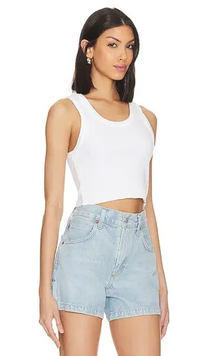 AGOLDE Cropped Poppy Tank - White