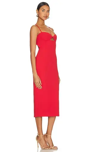Bardot Vienna Midi Dress - Flame Orange