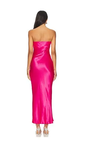 SNDYS. Angel Strapless Midi Dress - Hot Pink