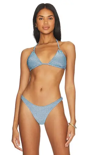 Vitamin A Cosmo Bikini Top - Ocean Metallic