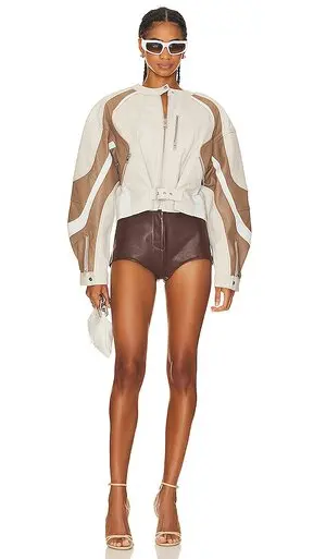 LAMARQUE Annaise Leather Shorts - Chocolate Brown