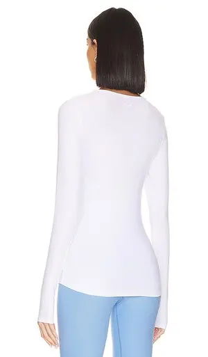 Beyond Yoga Classic Crew Pullover In White - Cloud White
