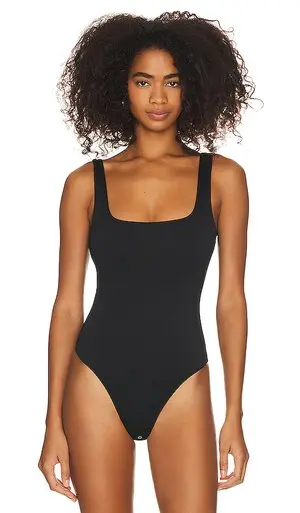 Good American Sculpting Modern Tank Bodysuit - Black001