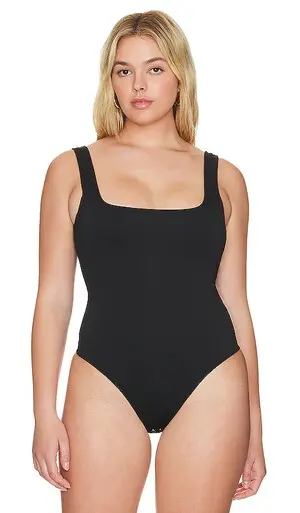 Good American Sculpting Modern Tank Bodysuit - Black001