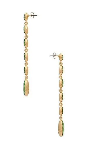 Ettika Pear Drop Earrings - Peridot