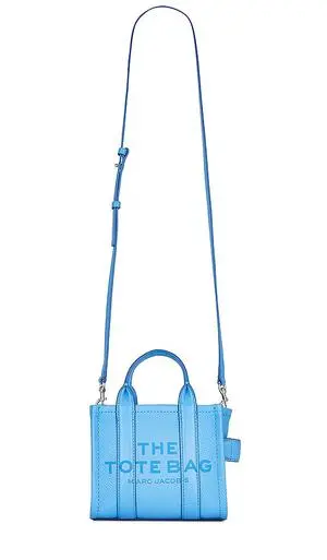 Marc Jacobs Leather Micro Tote Bag In Blue