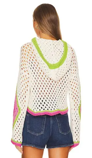 Fiorucci Crochet Hoodie In Cream