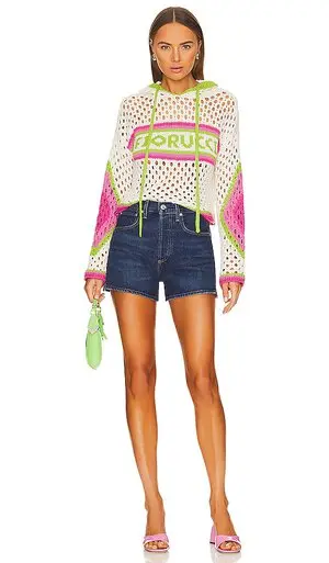 Fiorucci Crochet Hoodie In Cream