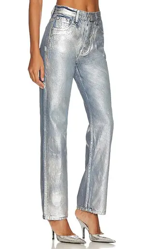 EB DENIM High Rise Straight Jeans - Foil