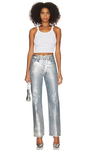 EB DENIM High Rise Straight Jeans - Foil