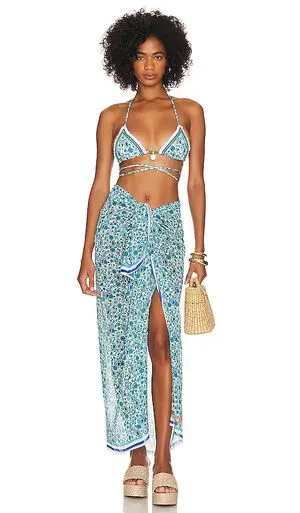 BANANHOT Luna Printed Halterneck Bikini Top