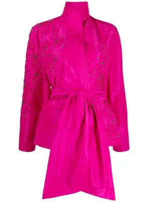 Zuhair Murad Crystal-embellished Belted Jacket