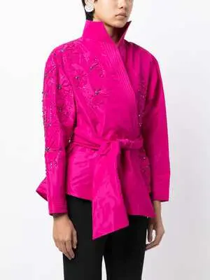 Zuhair Murad Crystal-embellished Belted Jacket