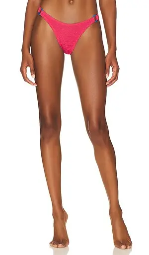 Bond Eye Bond Eye Ring Scene Bikini Bottom In Fuchsia. Guava Eco