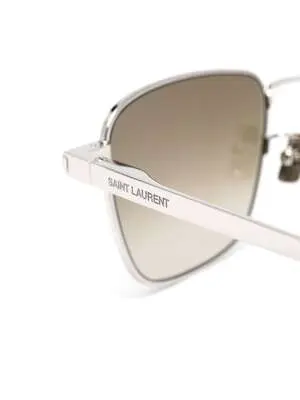 Saint Laurent Logo-engraved Pilot-frame Sunglasses