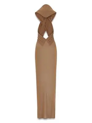 Saint Laurent Hooded Cut-out Maxi Dress