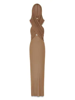 Saint Laurent Hooded Cut-out Maxi Dress