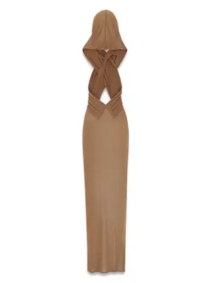Saint Laurent Hooded Cut-out Maxi Dress