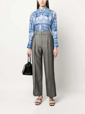 Sandro High-waist Pleated Trousers