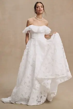 Jenny Yoo Priscilla Off-the-shoulder Convertible Gown