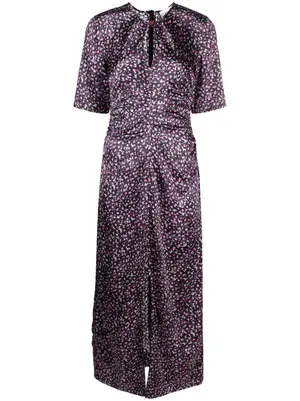 GANNI Floral-print Silk Dress