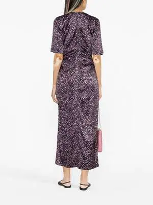 GANNI Floral-print Silk Dress