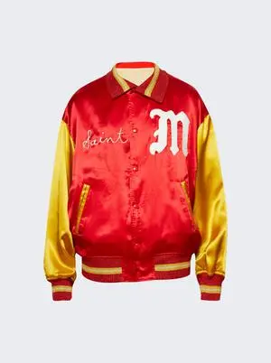 SAINT MXXXXXX Varsity Jacket - Red