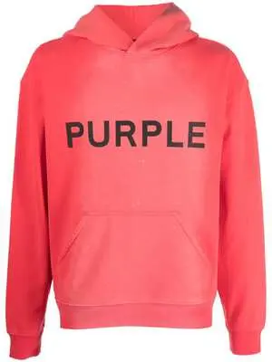 PURPLE BRAND Logo-print Cotton Hoodie
