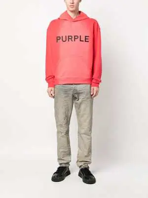 PURPLE BRAND Logo-print Cotton Hoodie