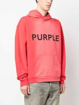PURPLE BRAND Logo-print Cotton Hoodie