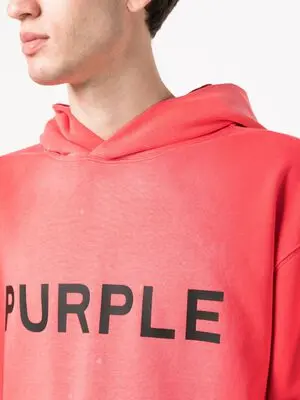 PURPLE BRAND Logo-print Cotton Hoodie