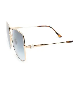 JIMMY CHOO Logo-engraved Square-frame Sunglasses