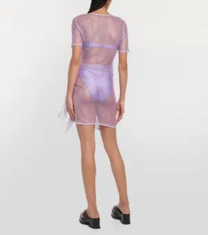 Simkhai Electra Embellished Mesh Cropped Top
