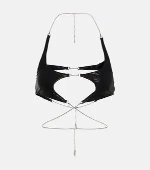 MUGLER Cutout Bikini Top - Black