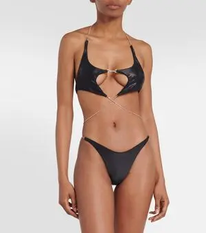 MUGLER Cutout Bikini Top