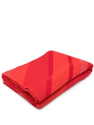 Missoni Stripe-embroidered Wool Throw - Red