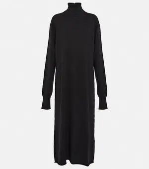 JIL SANDER Cashmere Midi Dress - Black