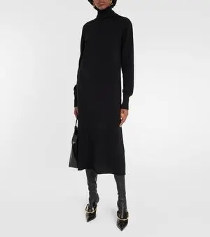 JIL SANDER Cashmere Midi Dress - Black