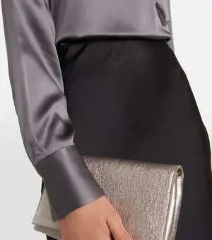 Brunello Cucinelli Satin Midi Skirt - Black