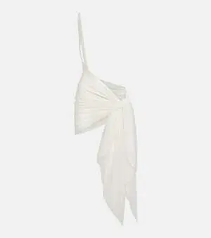 MUGLER Draped Jersey Beach Cover-up - White