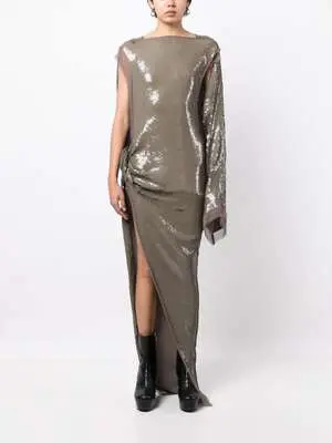 Rick Owens Sequin-embellished Asymmetric Dress