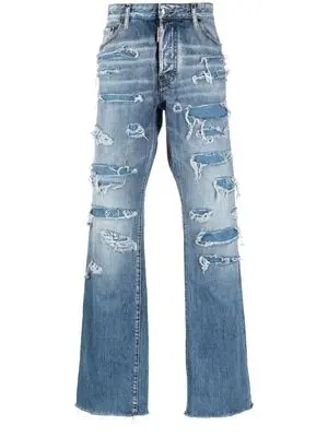 Dsquared2 Distressed Straight-leg Jeans