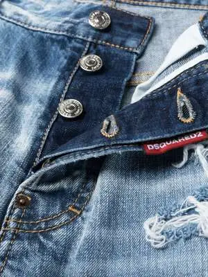 Dsquared2 Distressed Straight-leg Jeans