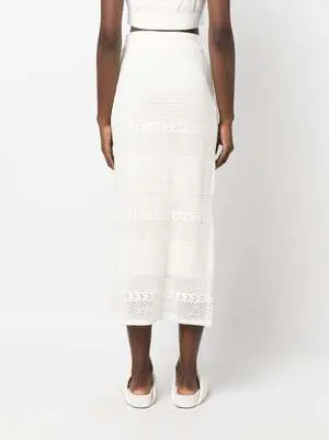 FRAME Crochet-knit Pencil Skirt - Neutrals