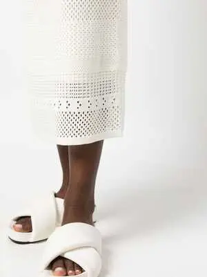 FRAME Crochet-knit Pencil Skirt - Neutrals