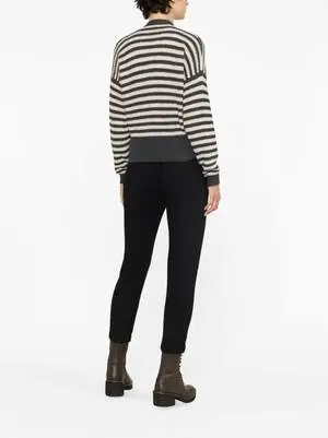 Brunello Cucinelli Striped V-neck Cardigan